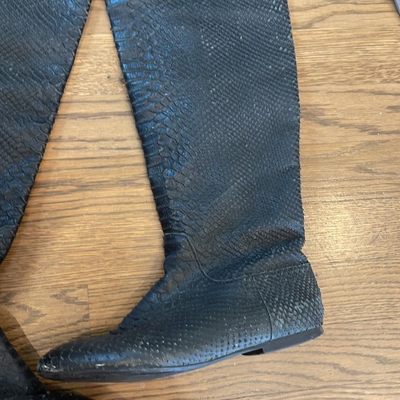 Zara | Shoes | Zara Over The Knee Snake Skin Boot | Poshmark